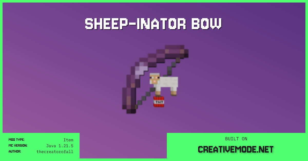 Sheep-inator Bow | Free Java 1.21.5 Mod | CreativeMode