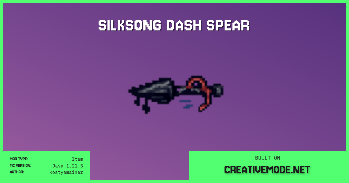 Silksong Dash Spear | Free Java 1.21.5 Mod | CreativeMode
