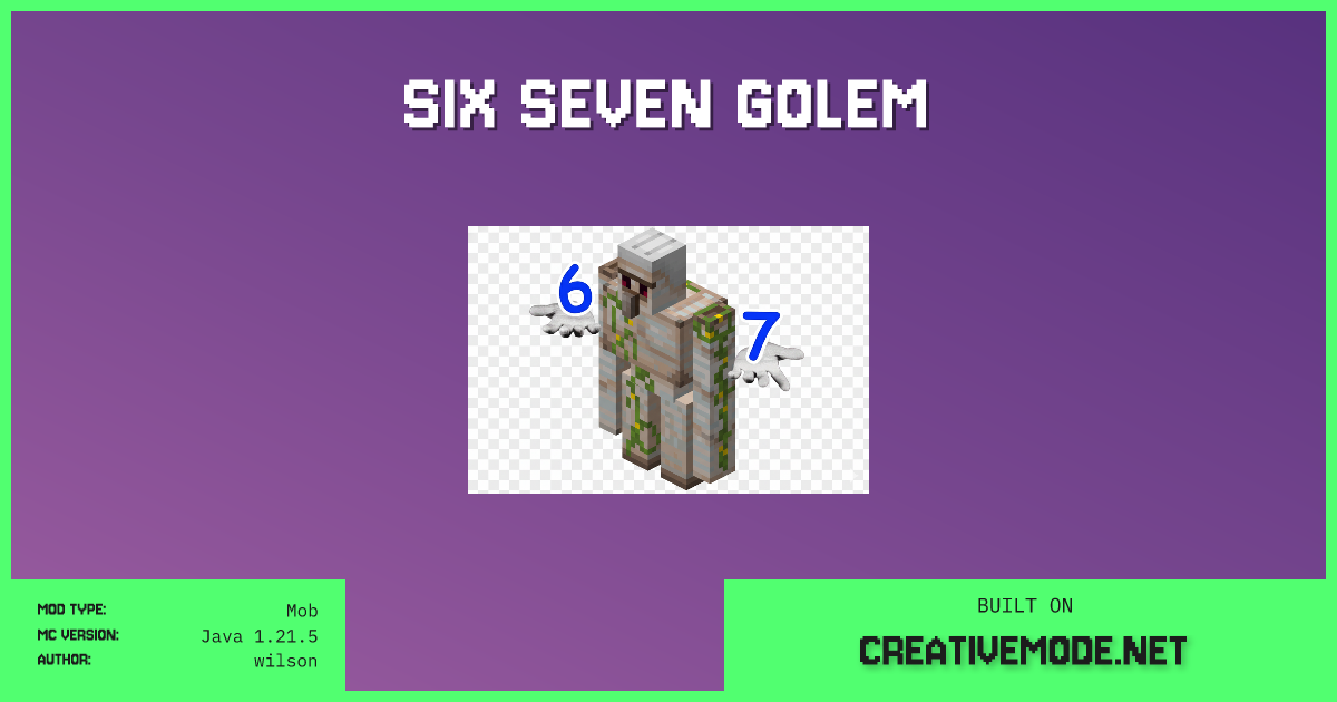 Six Seven Golem | Free Java 1.21.5 Mod | CreativeMode