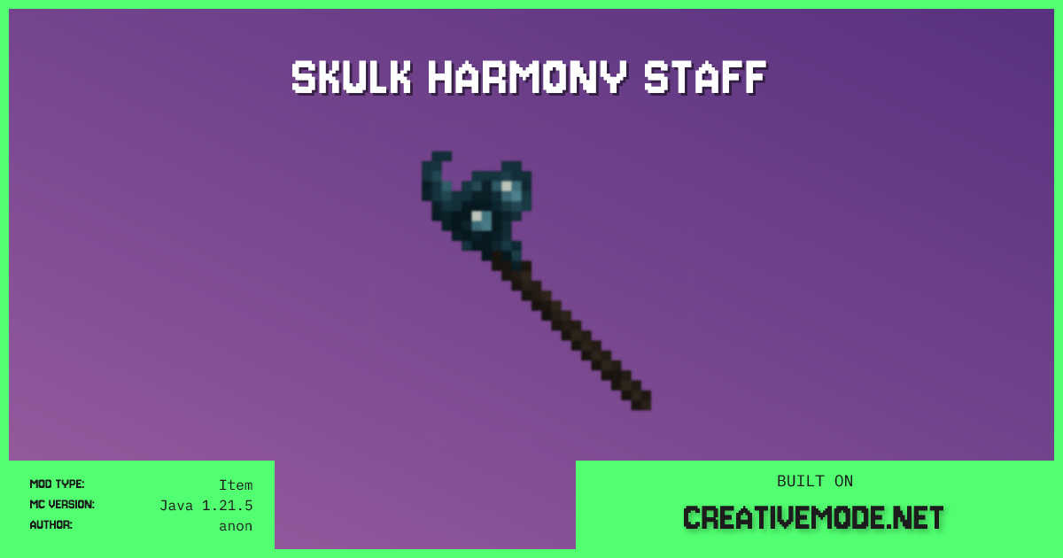 Skulk Harmony Staff | Free Java 1.21.5 Mod | CreativeMode