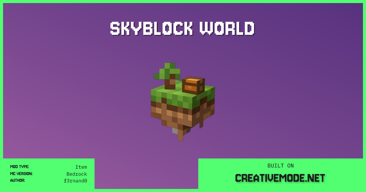 Skyblock World | Free Bedrock Addon | CreativeMode