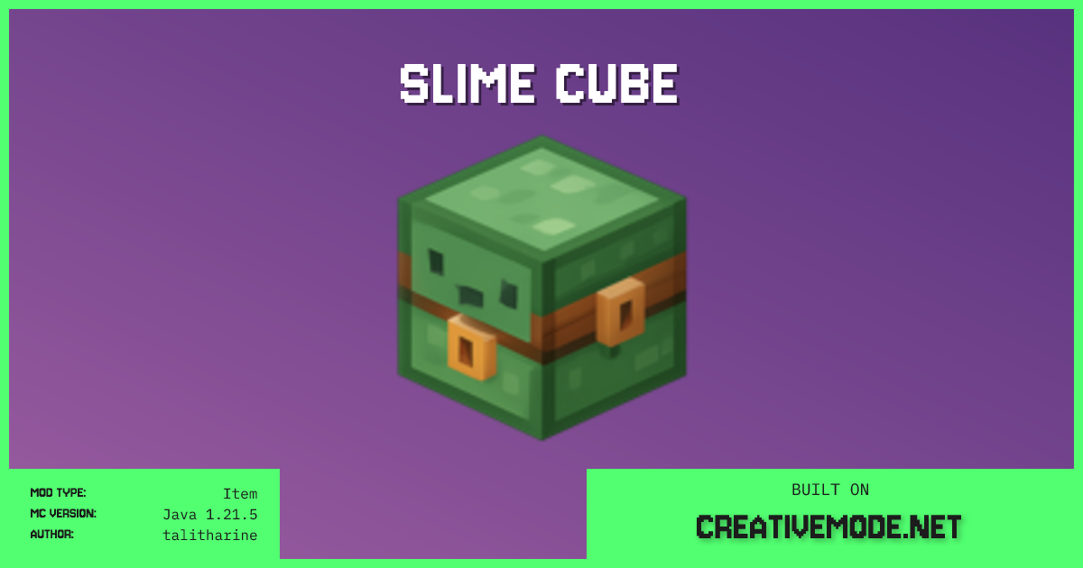 Slime Cube | Free Java 1.21.5 Mod | CreativeMode