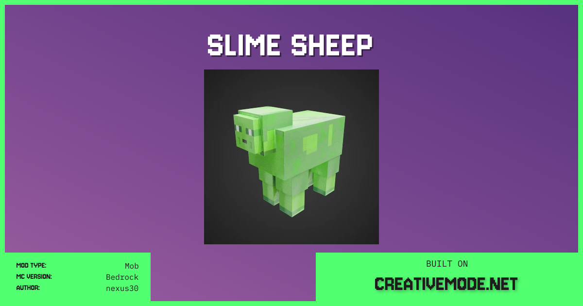 Slime Sheep | Free Bedrock Addon | CreativeMode