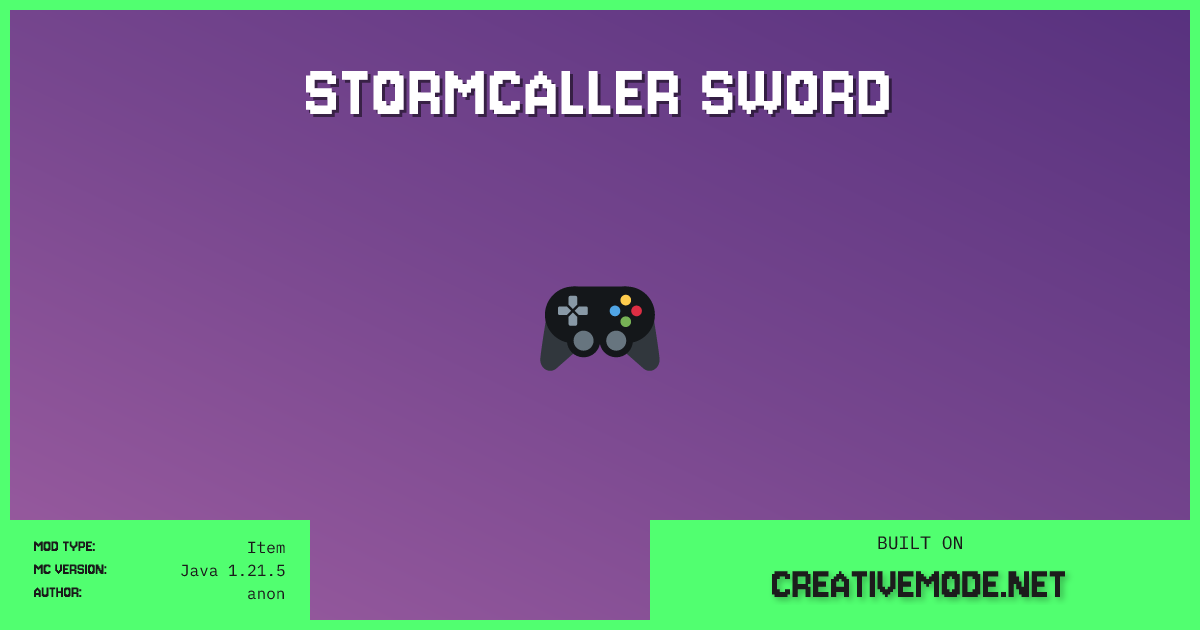 Stormcaller Sword | Free Java 1.21.5 Mod | CreativeMode
