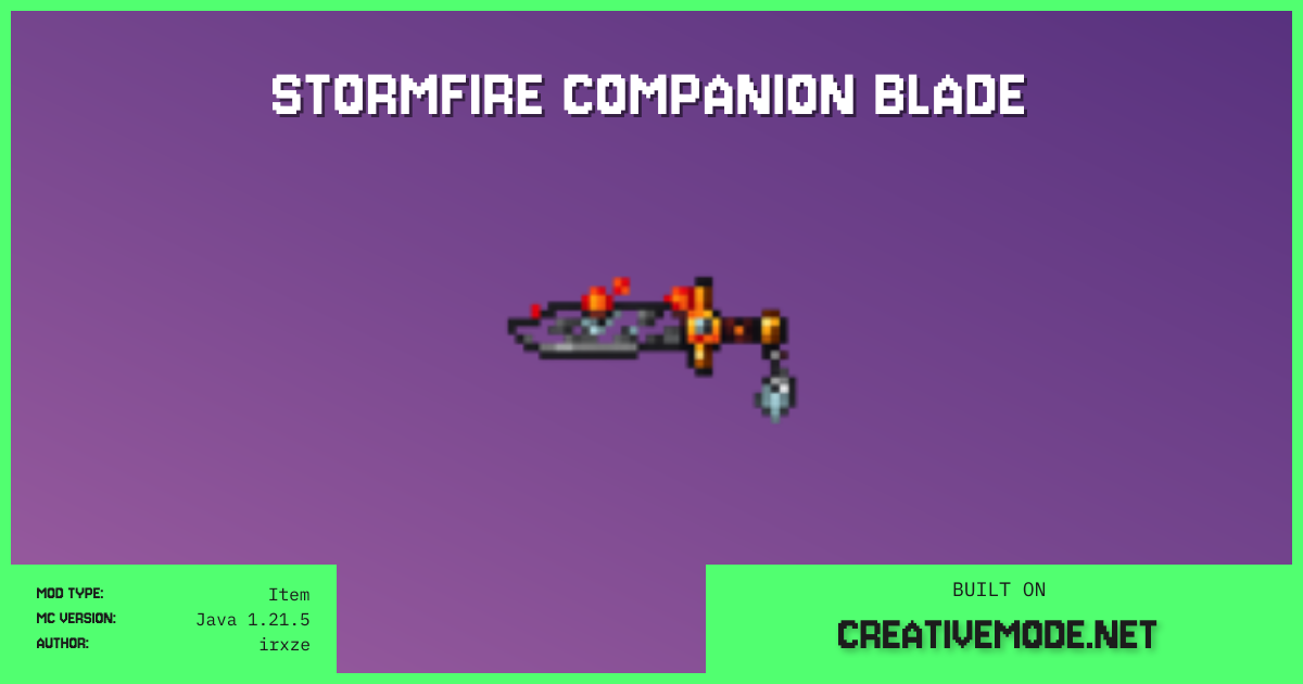 Stormfire Companion Blade | Free Java 1.21.5 Mod | CreativeMode