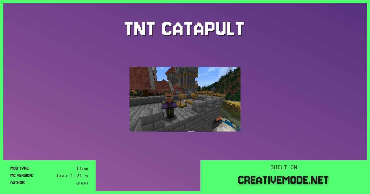 TNT Catapult | Free Java 1.21.5 Mod | CreativeMode