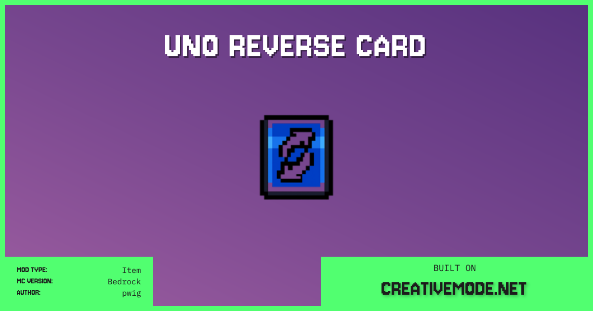 Uno Reverse Card | Free Bedrock Addon | CreativeMode