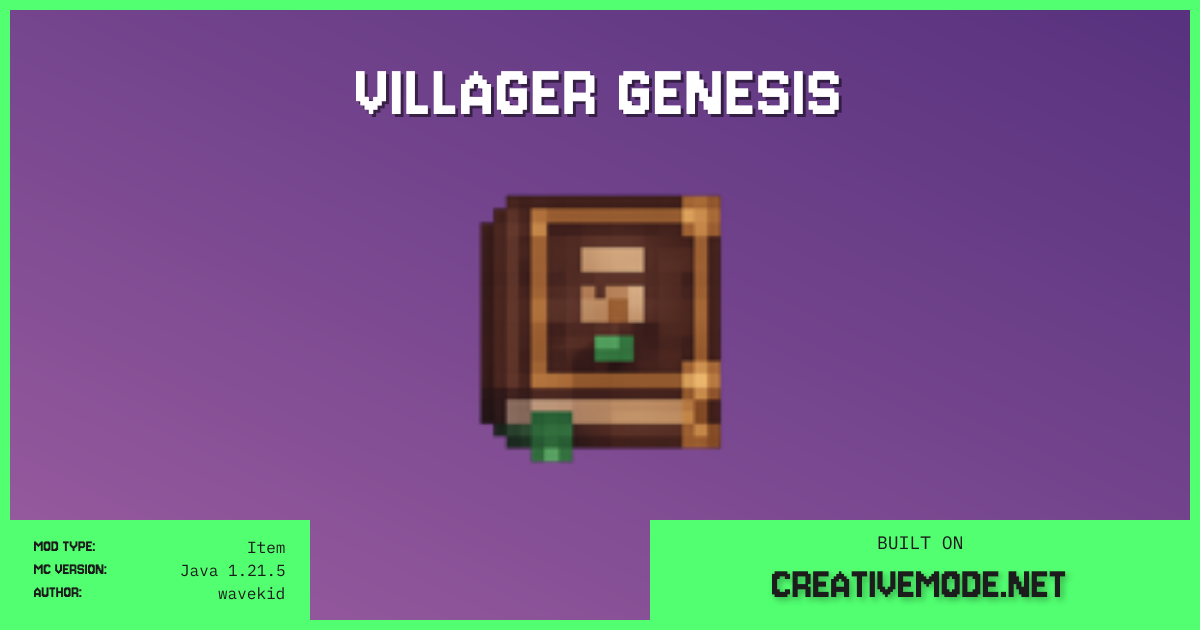 Villager Genesis | Free Java 1.21.5 Mod | CreativeMode