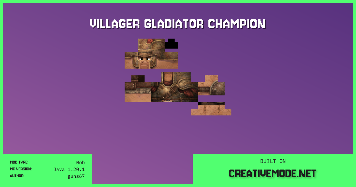 Villager Gladiator Champion | Free Java 1.20.1 Mod | CreativeMode
