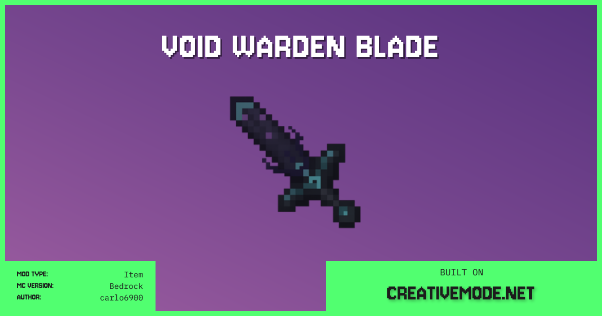 Void Warden Blade | Free Bedrock Addon | CreativeMode
