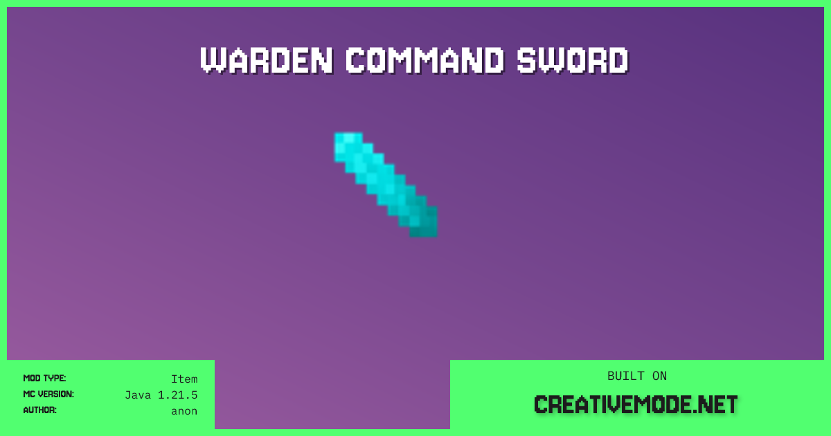 Warden Command Sword | Free Java 1.21.5 Mod | CreativeMode