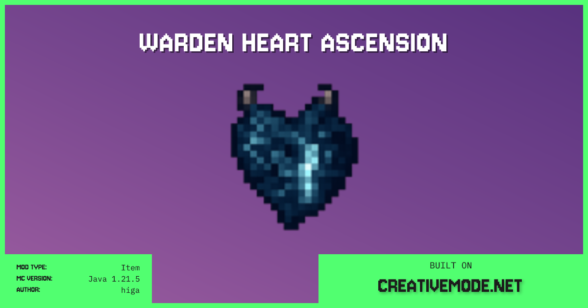 Warden Heart Ascension | Free Java 1.21.5 Mod | CreativeMode