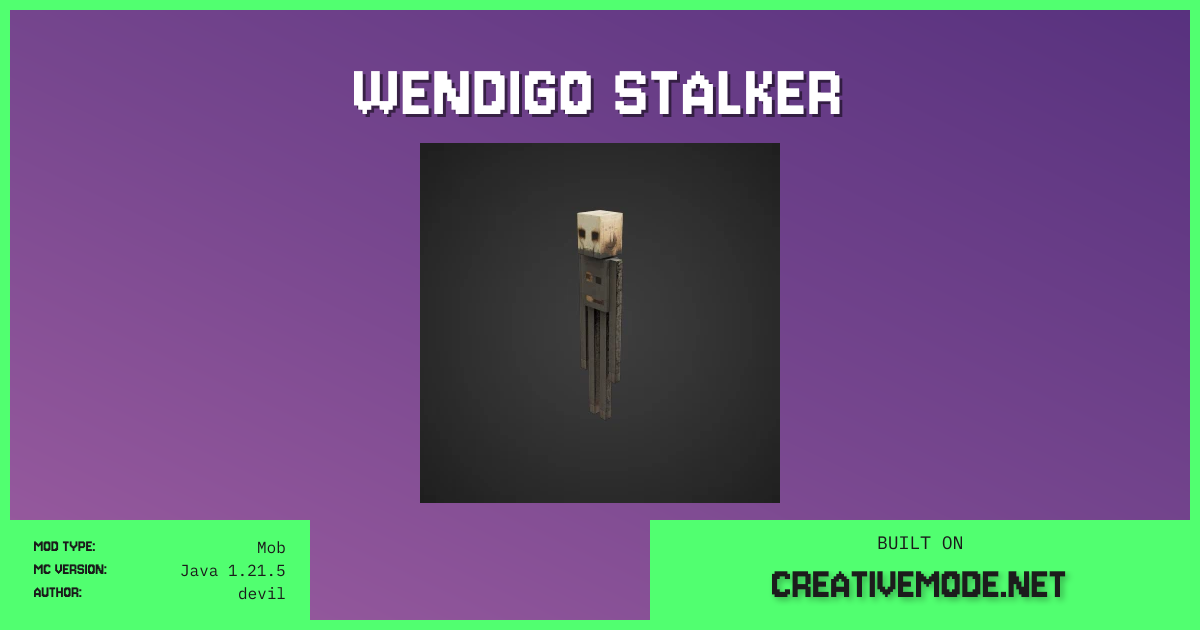 Wendigo Stalker | Free Java 1.21.5 Mod | CreativeMode