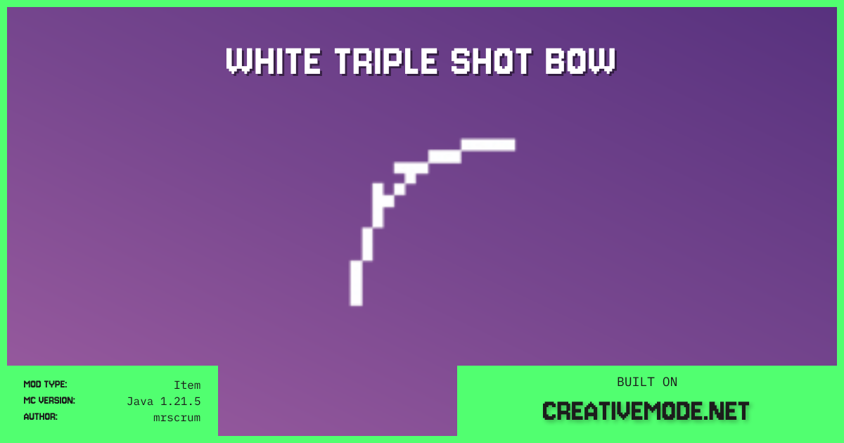 White Triple Shot Bow | Free Java 1.21.5 Mod | CreativeMode