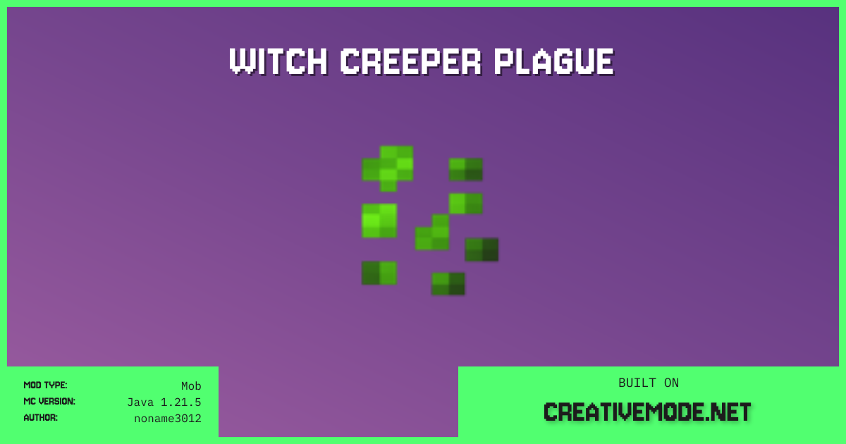 Witch Creeper Plague | Free Java 1.21.5 Mod | CreativeMode