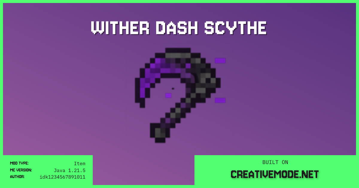 Wither Dash Scythe | Free Java 1.21.5 Mod | CreativeMode